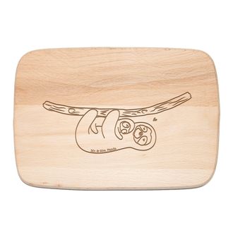 Mr. & Mrs. Panda Frühstücksbrett Faultier Kind - Geschenk, Mutter, Küchenbrett, Schneidebrett, Mama, Faultier Deko, Schneidebrett Holz, Faulheit