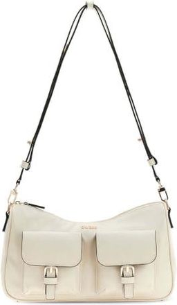Guess sac &agrave; &eacute;paule bandouli&egrave;re Kassie Convertible Shoulder Bag Cream White &eacute;cru