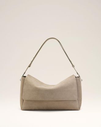 Ami Grand Sac A Rabat Carrousel Gris en Cuir De Vache Gris Taupe - TU - Unisex