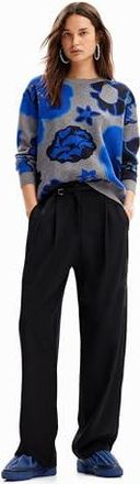 Desigual Woman Flat Knit Thin Gauge Pullover Sweat-Shirt, Finition du matériau, M Femme