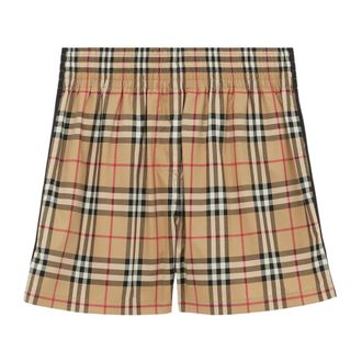 Burberry Shorts en coton &agrave; carreaux - Femme - Shorts - Beige - Taille: 36 FR