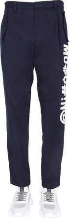 Moschino Symbols Logo Cotton Trousers - Blue