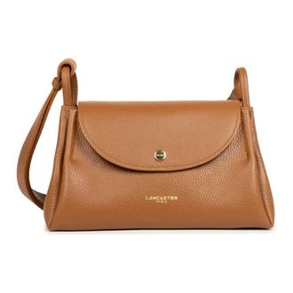 Lancaster Doppel Akkordeon Magnetische Klappe Umh&auml;ngetasche Orange - - Bags - Damen - Braun - ONE SIZE