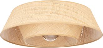 Eglo Deckenleuchte Marford, Deckenlampe Boho Japanisch, Wohnzimmerlampe Decke mit Lampenschirm aus natürlichem Bast, E27 Fassung, Ø 50 cm