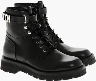 Dsquared2 Leather ICON Combat Booties with Inner Zip size 41