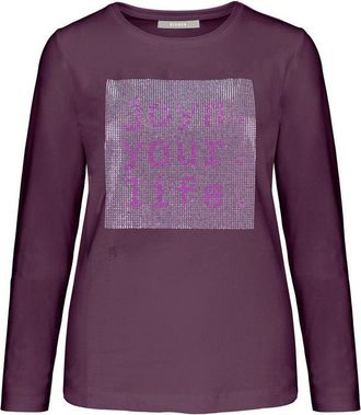 bianca Rundhalsshirt DAMI mit dezent schimmernden Frontmotiv