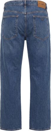 Emporio Armani Straight-Leg Stretch-Cotton Denim Jeans - Blue