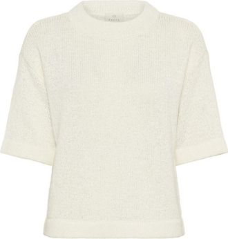 Kaffe Femme, Pulls, Blanc, Taille: 40 FR Pull Tricot Simple en Craie