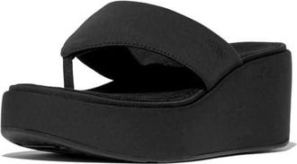 FitFlop Womens Platfforms Wedge Toe-Post Sandals, Noir, 42 EU