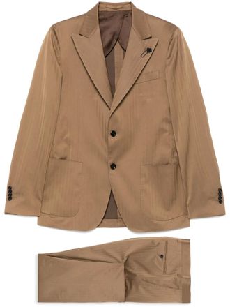 Lardini Gestreifter Anzug - Braun