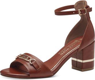 Marco Tozzi by Guido Maria Kretschmer Damen Sandalen mit Absatz mit Verstellbarem Riemen Hinten geschlossen, Braun (Cognac), 38 EU