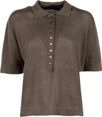 Seventy Femme, Tops, Vert, Taille: 42 FR Polo &agrave; Manches Courtes avec Boutons