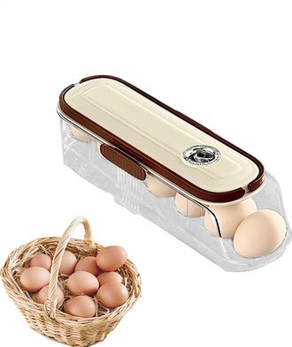 Generic Rollender Eier-Organizer, Stapelbarer Eierspender - Automatischer K&uuml;hlschrank-Eierhalter Mit Rollen, Stapelbare Eier-Aufbewahrungsbox F&uuml;r Zuhause Mit 