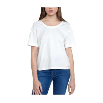 Pepe Jeans London R&uuml;ckenknoten T-Shirt Belinda - - Blouses & Shirts - Damen - Wei&szlig; - L