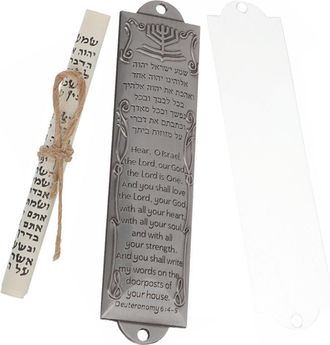 NUOBESTY Religi&ouml;se Metall T&uuml;rrolle mit Schriftrolle 132mm T&uuml;rdekoration mit Befestigungsl&ouml;chern Filigranes religi&ouml;ses Ornament f&uuml;r Eingangst&uuml;r