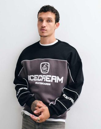 Icecream sweat-shirt de sport &agrave; empi&egrave;cements logo gris
