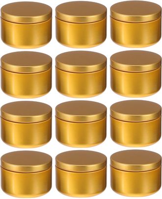 BESPORTBLE PAMINGONO 12 St&uuml;ck 50 ml Aluminium Kerzendosen Runde Reise Kerzenbeh&auml;lter Verschlie&szlig;bare Metalldosen f&uuml;r Selbstgemacht Kerzenherstellung Langlebig und