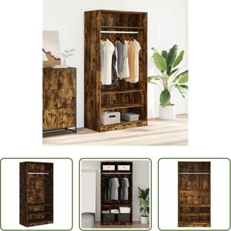 vidaXL Kleiderschrank R&auml;uchereiche - Kleiderschrank R&auml;uchereiche 100x50x200 cm Holzwerkstoff