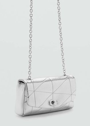 Mango Sac bandouli&egrave;re rabat argent - Femme - Taille unique - MANGO