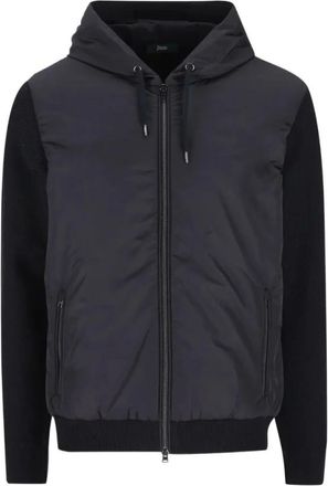 Herno Homme, Sweatshirts et sweats &agrave; capuche, Bleu, Taille: M Veste &agrave; capuche rembourr&eacute;e