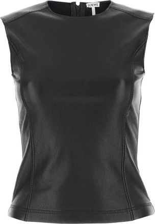 Loewe Femme, Tops, Noir, Taille: 38 FR Haut sans Manches en Cuir