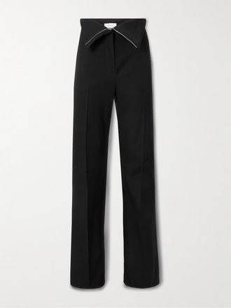 Alexander McQueen Pantalon Évasé En Serge De Laine - Noir