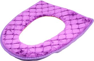 DOITOOL Plüsch Toilettensitzbezug Wärmend Reißverschluss Toilettensitzpolster Weich Waschbar Passend für Runde Wc Sitze Badezimmer Zubehör Winter