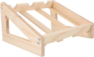 Amosfun Weinregal Aus Naturholz Stabilem Design Weinflaschenhalter F&uuml;r Wohnzimmer Kleines Freistehendes Weinregal Elegant