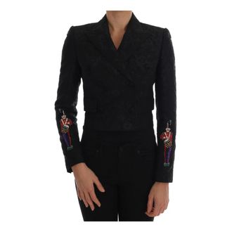 Dolce & Gabbana Luxuri&ouml;se Brokat Blazer Jacke - - Jackets - Damen - Schwarzk - M
