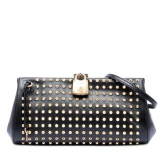 Burberry Pre-owned Sac bandouli&egrave;re clout&eacute; en cuir - Femme - Pre-owned - Noir - Taille: ONE Size