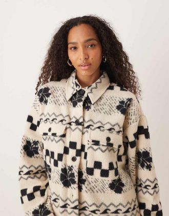 Roxy Morning Crush - Fleece-Hemdjacke in Parchment Morning Crush-Neutral