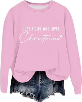 Generic Sweat-Shirt pour Femme surdimensionné à col Ras du Cou, Pull Tendance pour lautomne, Hauts décontractés à Manches Longues en Polaire, Coupe Mignonne, 