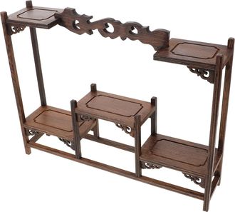 Cabilock Antiker Ausstellungsst&auml;nder Geschnitzt Vintage Pr&auml;sentationsregal Kompakt Dekoratives Aufbewahrungsregal f&uuml;r Sammlerst&uuml;cke und Wohndekoration