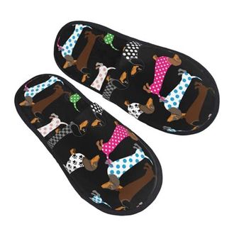 Generic Classiques Pantoufles Hommes Teckels Accueil Slippers Unisex Chaussons en Peluche pour Maison Hiver Homme L