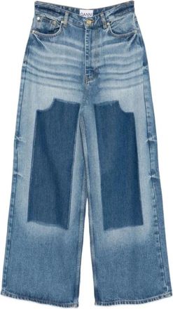 Ganni Femme, Jeans, Bleu, Taille: W28 Jean Baggy Denim Det Rodillas