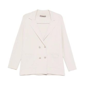 D.exterior Leinen Blazer mit doppelter Knopfleiste - - Jackets - Damen - Wei&szlig; - M