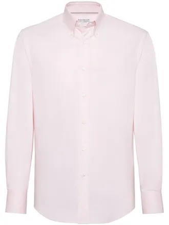 Brunello Cucinelli chemise &agrave; col boutonn&eacute; - Rose