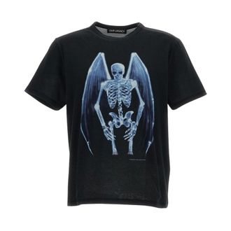 Our Legacy Homme, Tops, Noir, Taille: S T-shirt col rond avec imprim&eacute; Fallen Angel