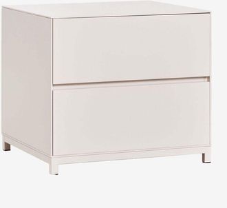 Sklum Rechteckiger Nachttisch 50x45 cm aus MDF Kivora Gardenia Wei&szlig;