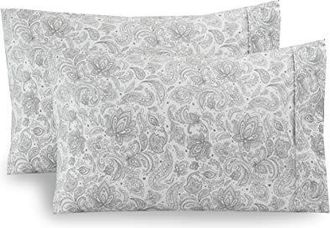 Elegant Comfort Muster Bedruckte Kissenbezüge, 2-teiliges Set, ägyptische Qualität, Fadenzahl 1500, Zeitloses klassisches Design, weich und glatt, knitterfrei, Paisle