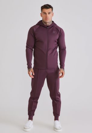 Siksilk Herren Burgunder Kapuzenpullover und Jogginghose Set XXL