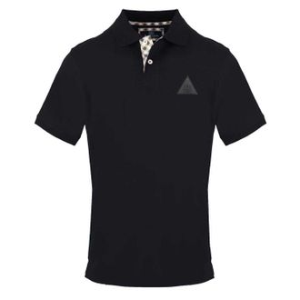 Aquascutum Poloshirt f&uuml;r Herren, Mit Kragen, kurz&auml;rmlig (Schwarz)