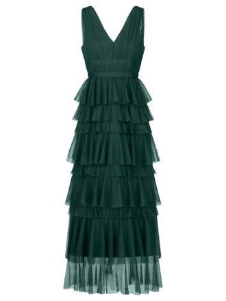 Apart Fashion APART Abendkleid aus Jersey mit Mesh, Emerald, 36
