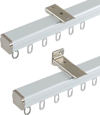 Generic Decken Vorhangschienen, Decken- Und Wandmontierte Hochleistungs-Gardinenstangen, Raumteilervorhänge, Decken-Gleit Vorhangstangen(White,230cm/7.5ft(2 *