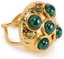 Sylvia Toledano Ring aus Messing und Stein - Grün