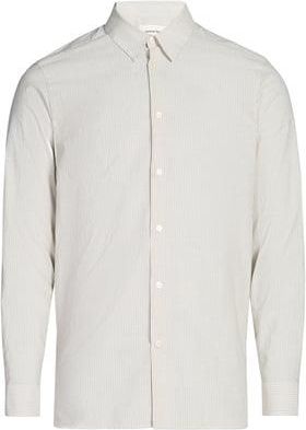 Saison 1865 Galya -Shirt Klassiker Kragen Streifen Baumwolle - Beige