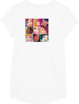 Disney Princess Characters Pop Art Grid T-Shirt