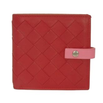 Bottega Veneta Portefeuille compact bicolore Intrecciato Nappa Pre-owned - Femme - Pre-owned - Rouge - Taille: ONE Size
