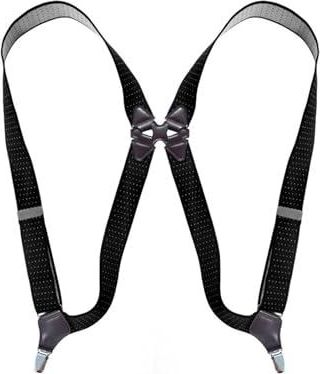Generic Bretelles pour homme 3,5 cm de large ceinture &eacute;lastique r&eacute;glable bretelles X dos chemise clip porte-jarretelles pantalon bretelles homme bretelles vin