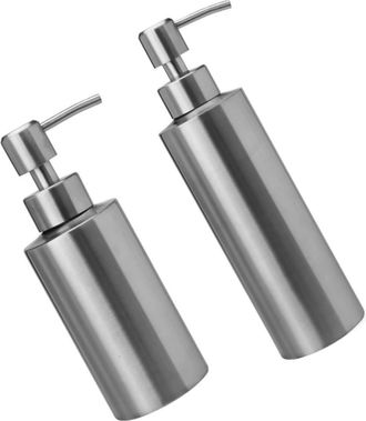 Garneck Pressflaschen Aus Edelstahl 2 Stück 250 Ml Zylindrische Lotionspender Nachfüllbar Für Bad Küche Mit Einfachem Nachfüllsystem